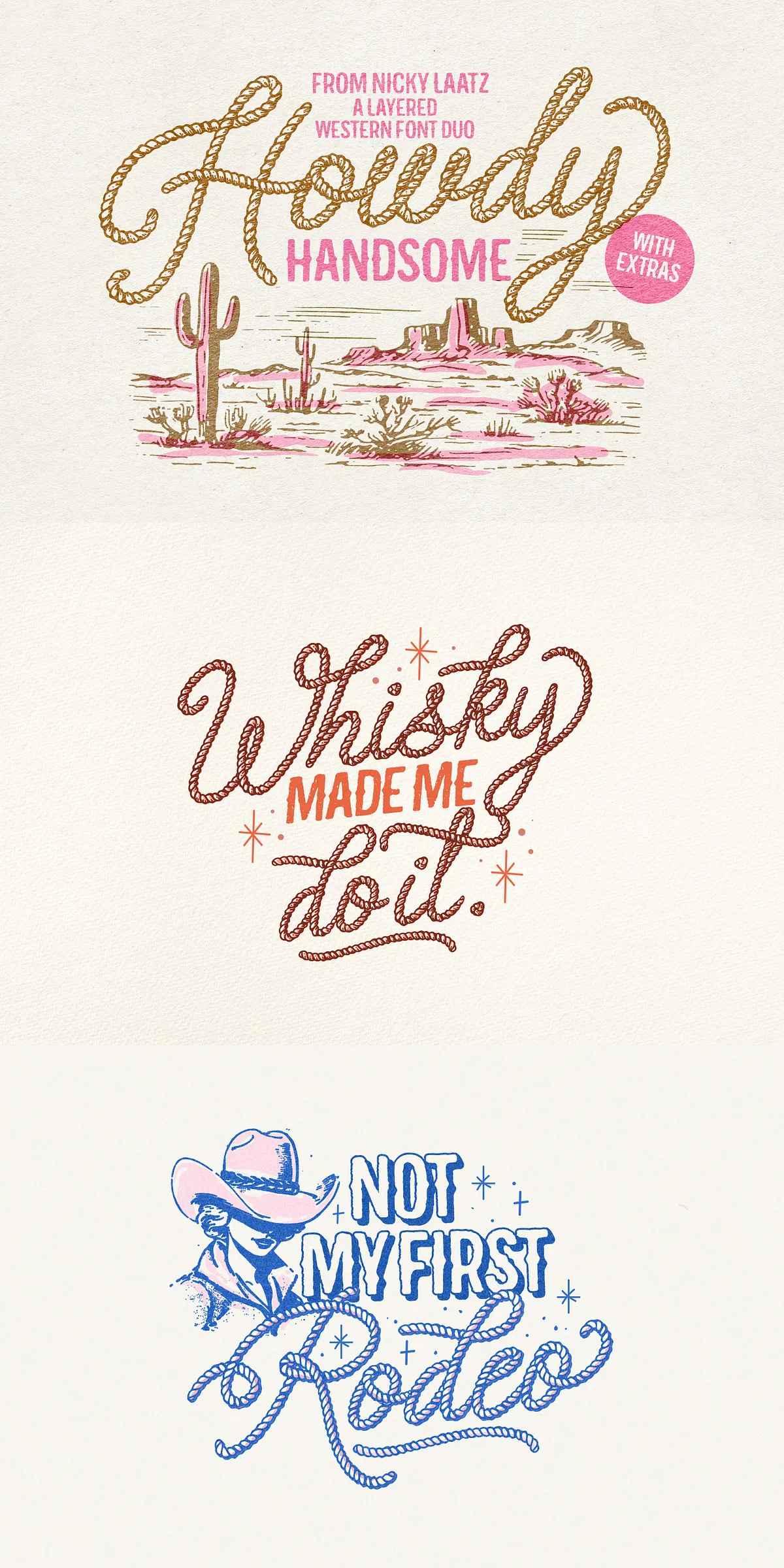 Howdy Handsome Layered Font Duo - Inkytype - Type Design Resources