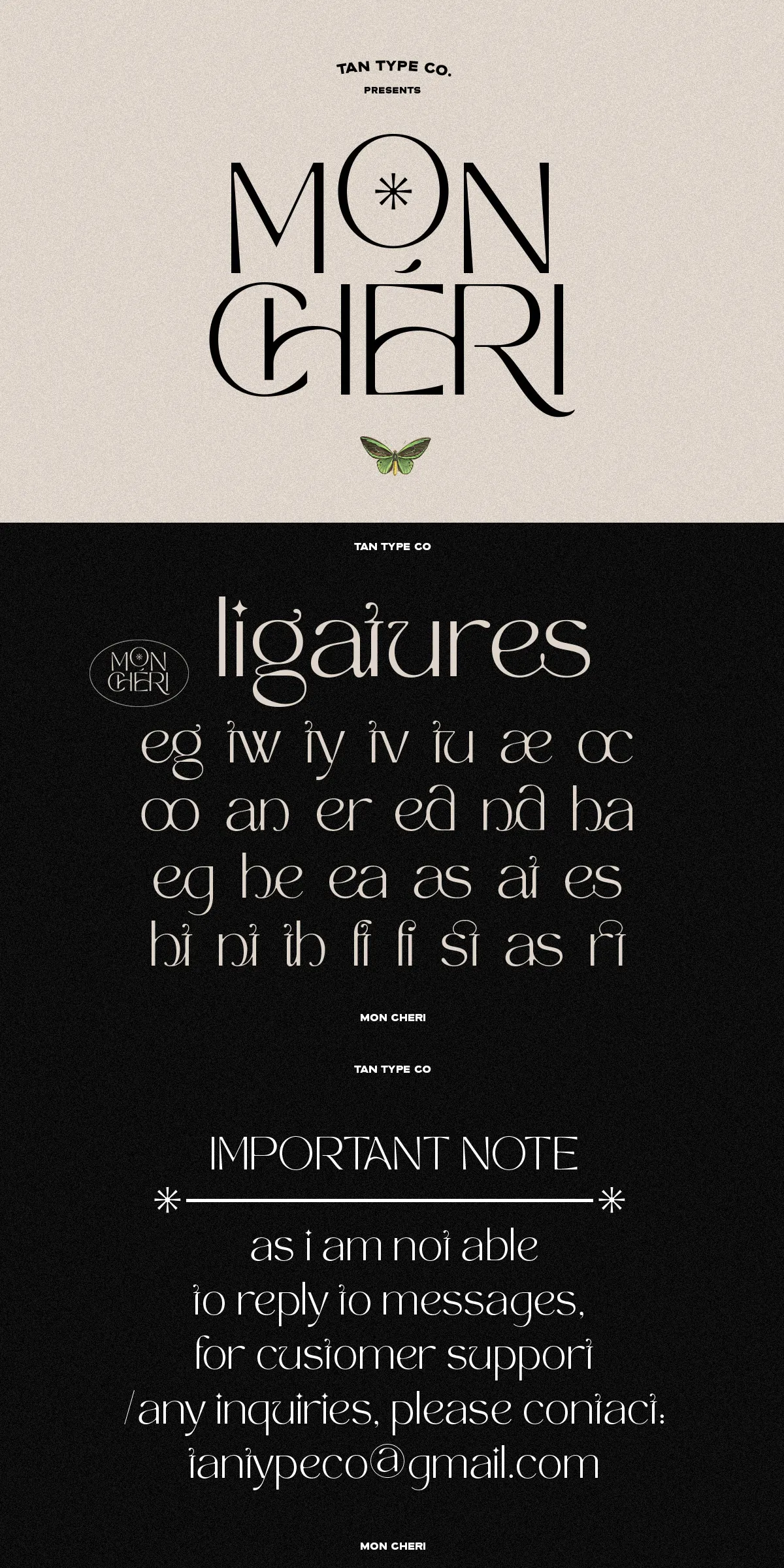 TAN - MON CHERI - Inkytype - Type Design Resources