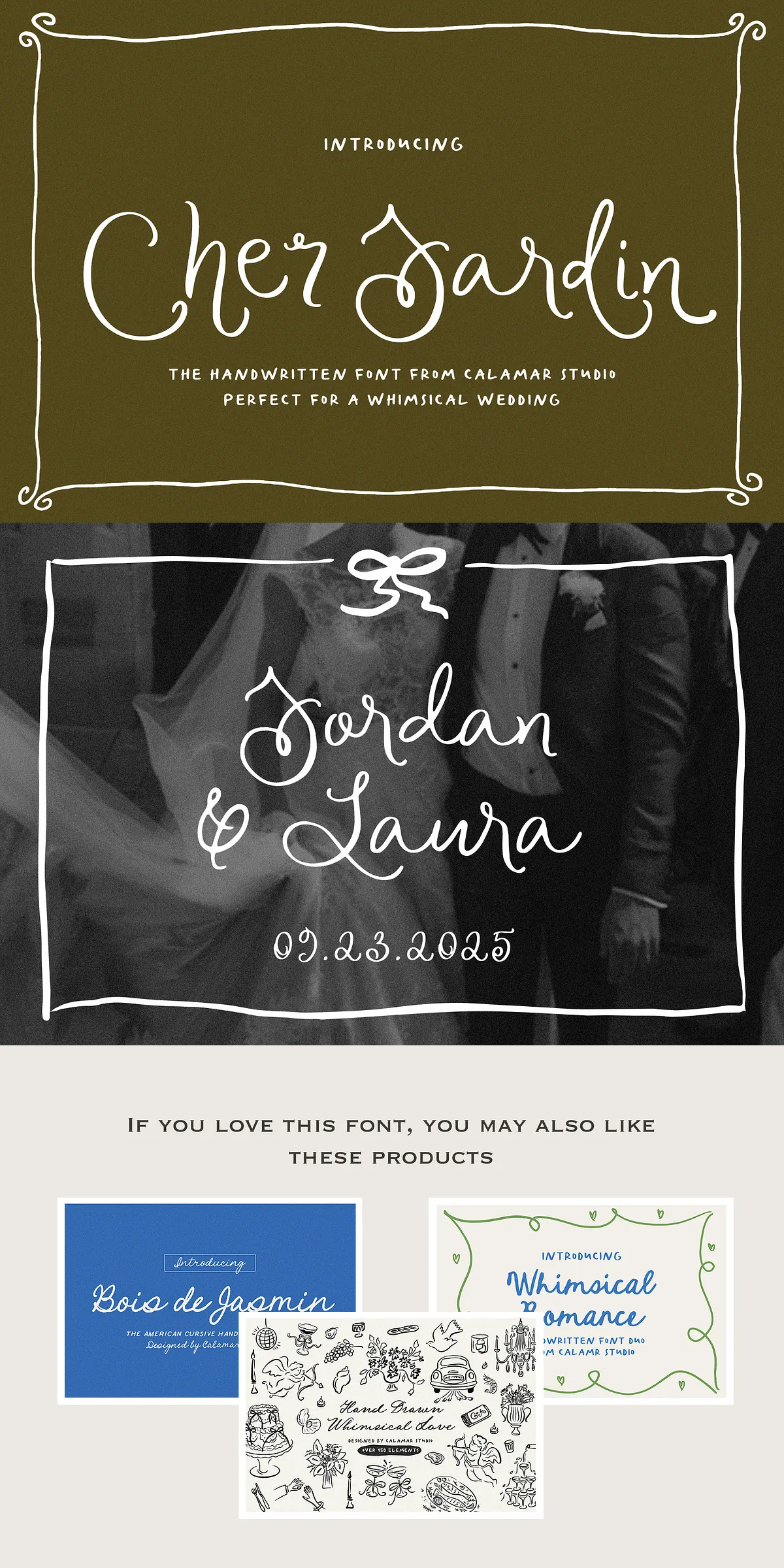 Cher Jardin | Whimsical Handwriting - Inkytype - Type Design Resources