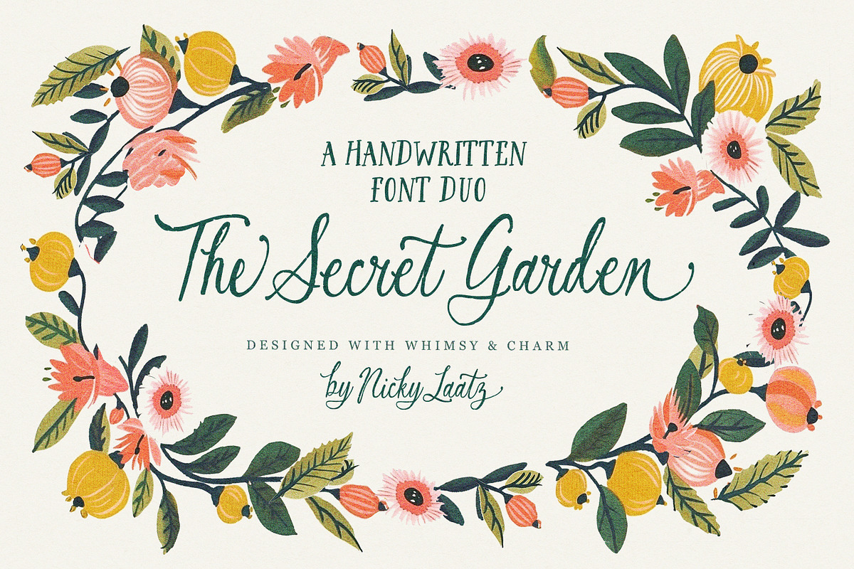The Secret Garden Font Duo - Inkytype - Type Design Resources