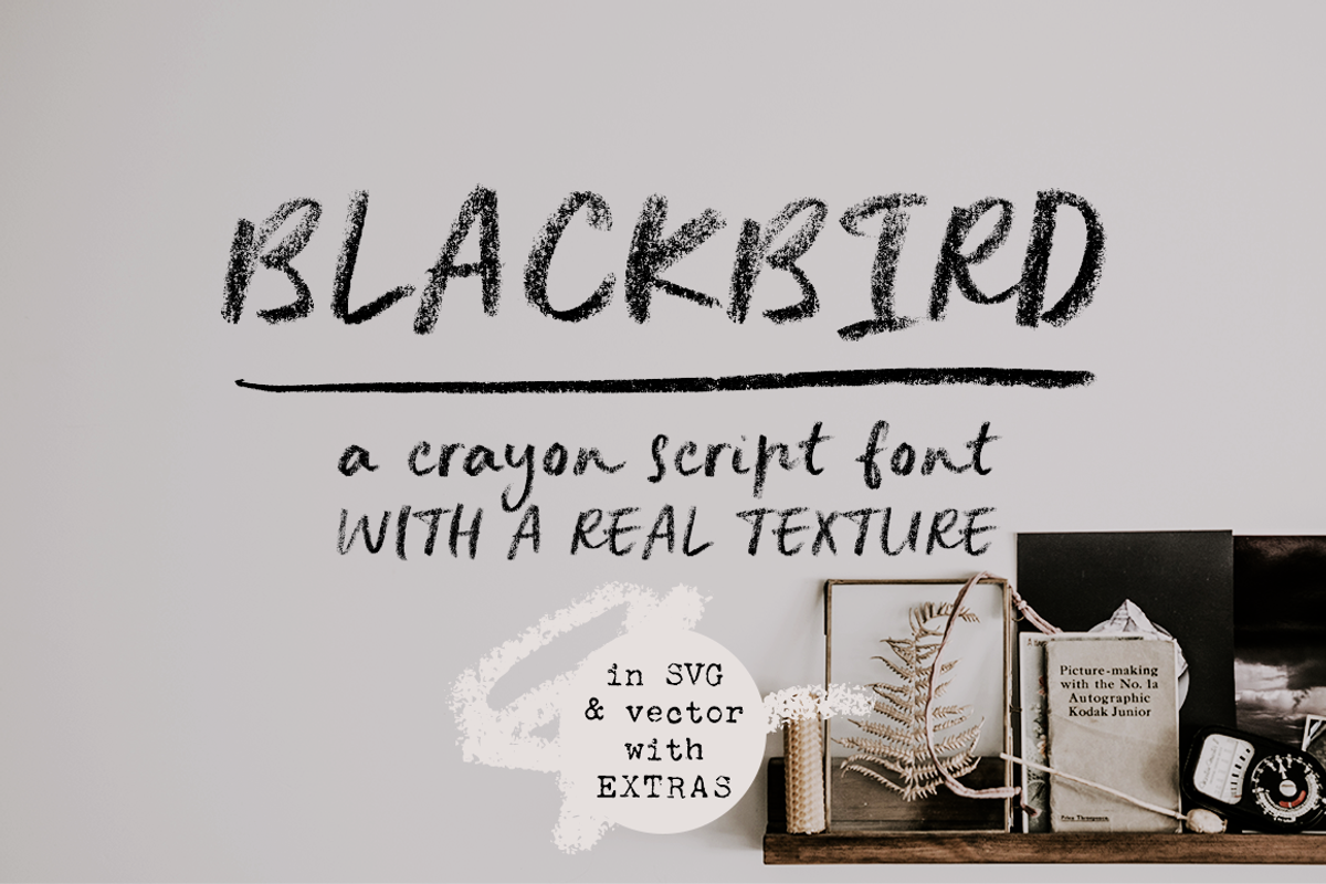 Blackbird crayon script SVG font - Inkytype - Type Design Resources