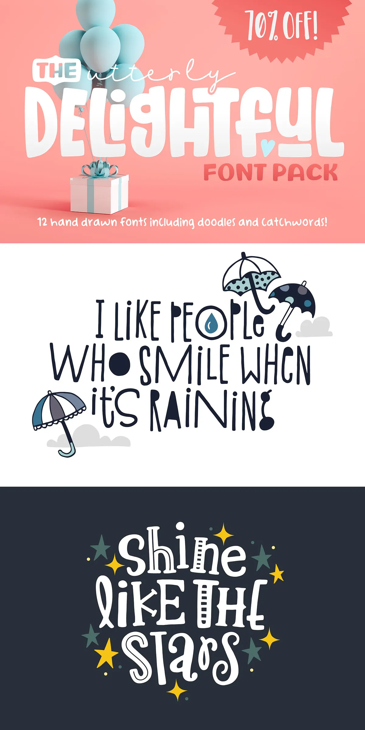 The Utterly Delightful Font Pack - Inkytype - Type Design Resources