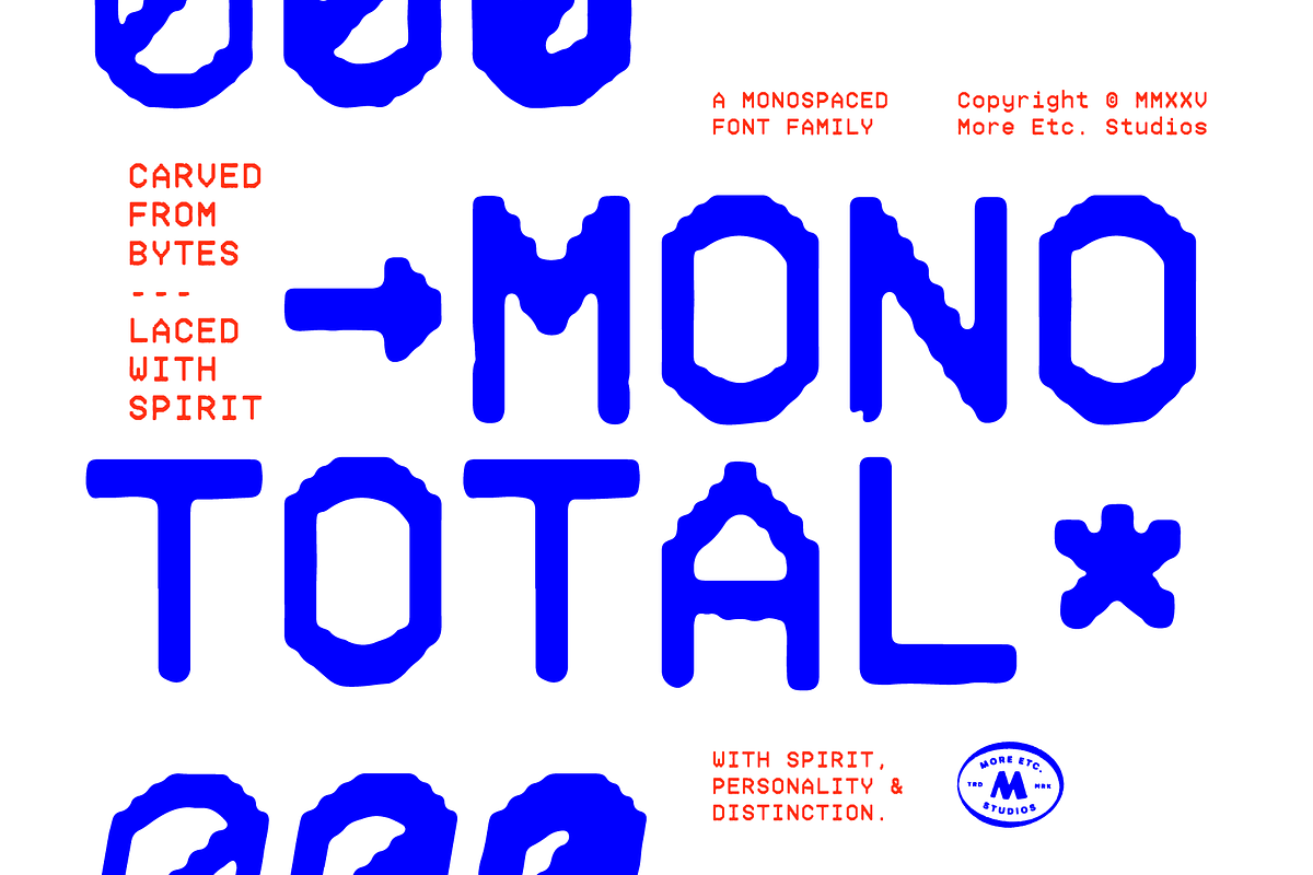 Mono Total–Monospaced Font Family - Inkytype - Type Design Resources