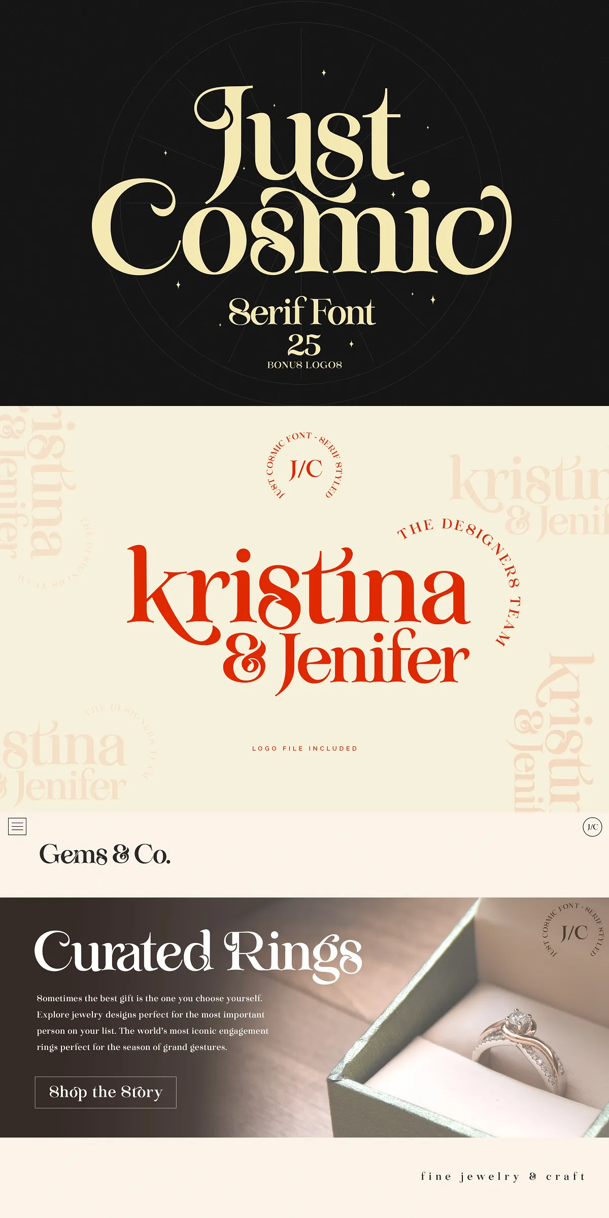 Just Cosmic Font + Logos - Inkytype - Type Design Resources